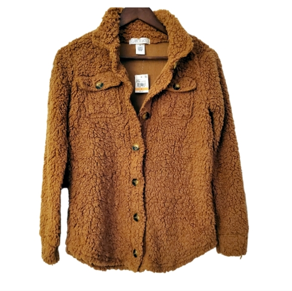 Planet Gold | Jackets & Coats | Planet Gold Brown Sugar Sherpa Shacket ...